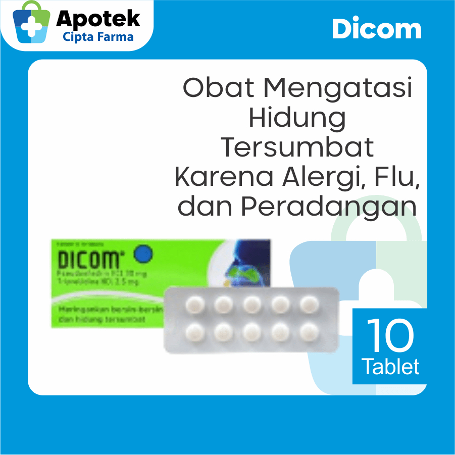 Jual Dicom Tablet Obat Dicom Obat Flu Hidung Tersumbat Pilek ...