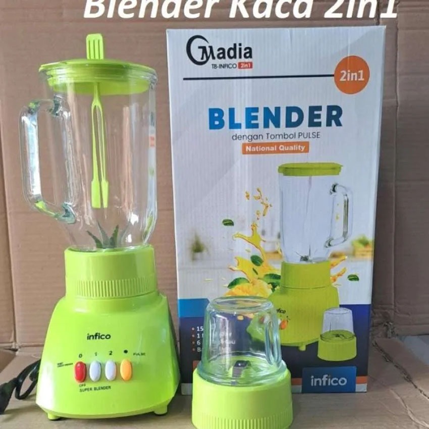 Jual Infico Madia T8 Blender 2 In 1 Dry Mill Kaca Mixer Pelumat | Shopee Indonesia
