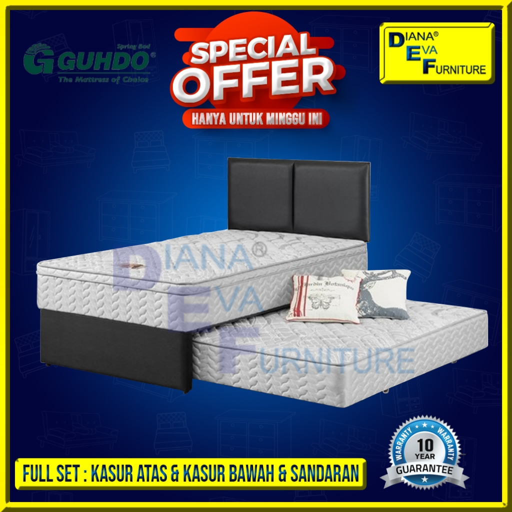 Jual Guhdo 2in1 Standard Plush Top Knock Down Kasur Springbed | Shopee Indonesia