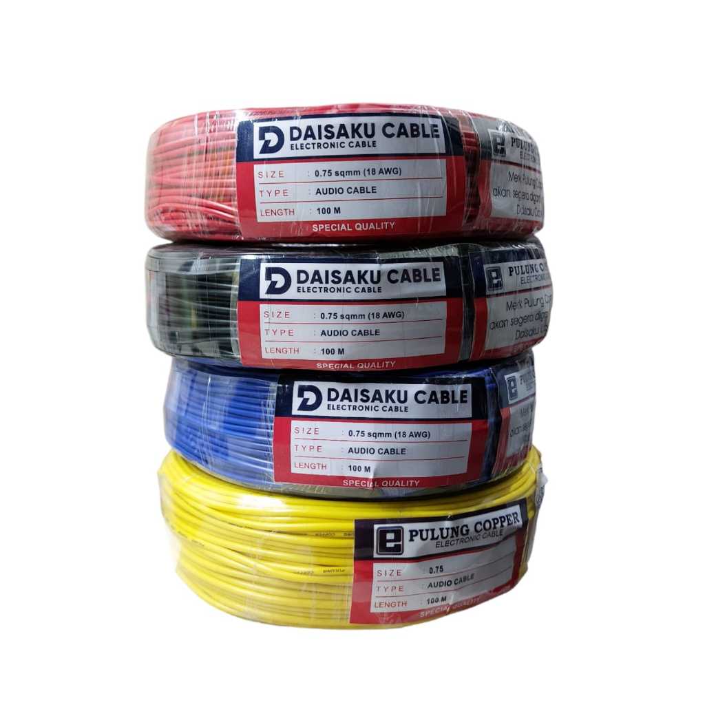 Jual Kabel Listrik NYAF Kabel Serabut 0.75MM 18AWG MERK DAISAKU / PULUNG JUAL PER ROLL | Shopee ...