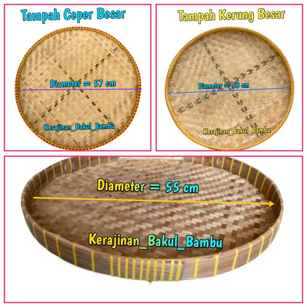 Jual Tampah Bambu Ukuran Besar Jenis Ceper kerung dan Inter Tampah ...