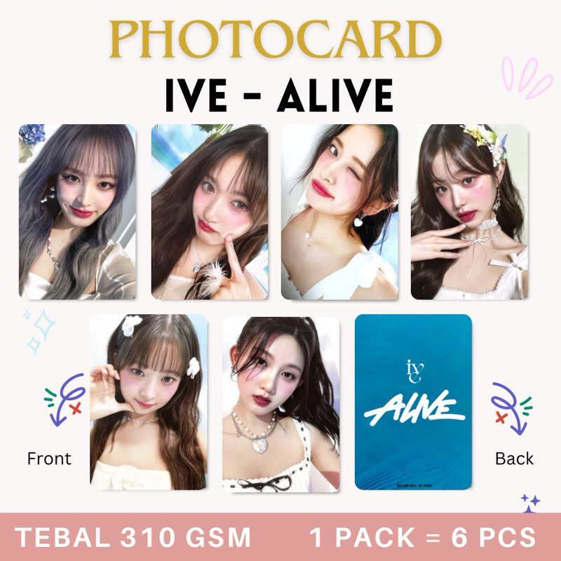 Jual Photocard Ive Alive ( 6 pcs) - IVE ALIVE Photocard PC Premium 2 Sisi Kartu Kpop Merch ...