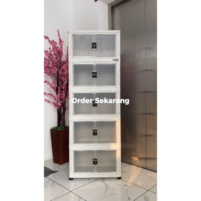 Jual Lemari plastik susun polibox napolly 5 susun, lemari baju, rak ...