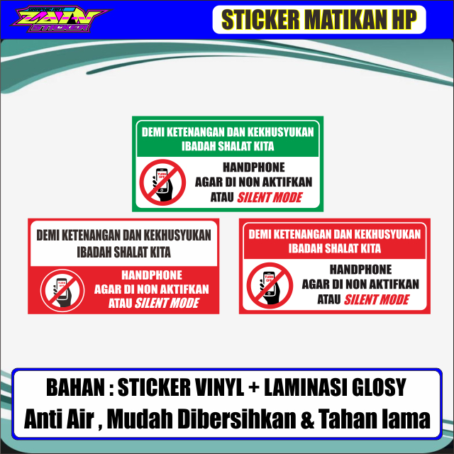Jual Stiker Matikan HP Ketika Saat Sholat, Sticker Vinyl, Premium ...