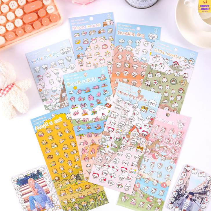 Jual Mini Cute Characters Sticker Theme isi 1 lembar stiker binatang ...