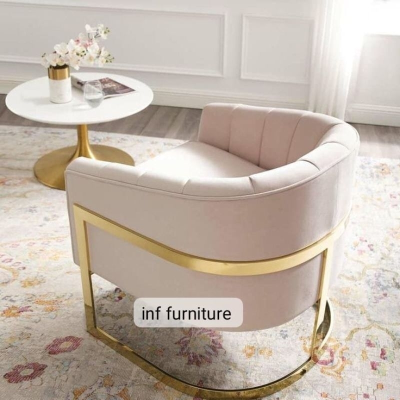 Jual sofa single stainless sofa unik sofa cantik mewah kaki stainless ...