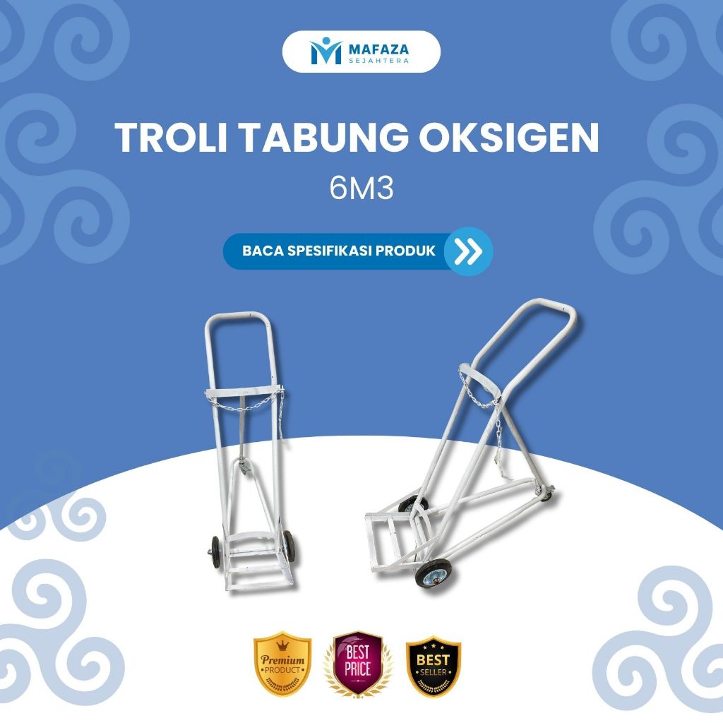 Jual Trolly Dorongan untuk tabung besar oksigen 6m3 / nitrogen 6m3 ...