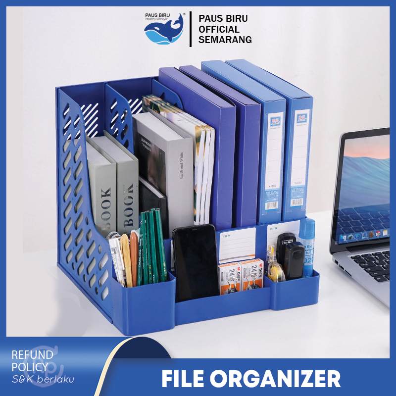 Jual Paus Biru - Rak Buku Organizer File dengan Tempat Pena Box File ...