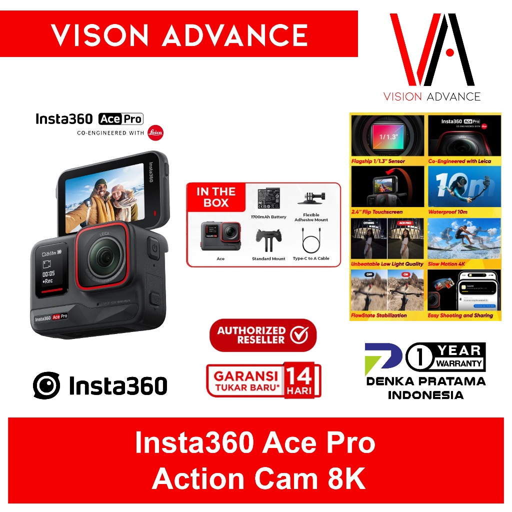 Jual Insta360 Ace Pro Action Camera Insta 360 AcePRO Action Cam 8K 48MP | Shopee Indonesia