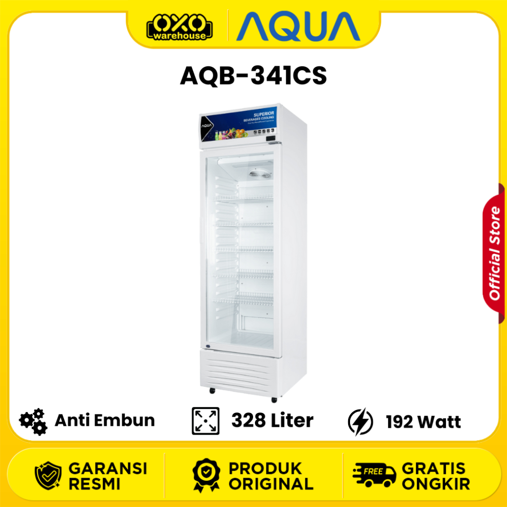 Jual Aqua Showcase Kapasitas 328 Liter Fast Cooling Hemat Daya AQB-341CS Garansi Resmi | Shopee ...