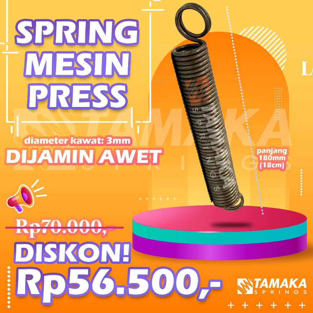 Jual Per Spring Tarik OD 24mm Kawat 3mm P.Total 180mm Baja | Shopee ...
