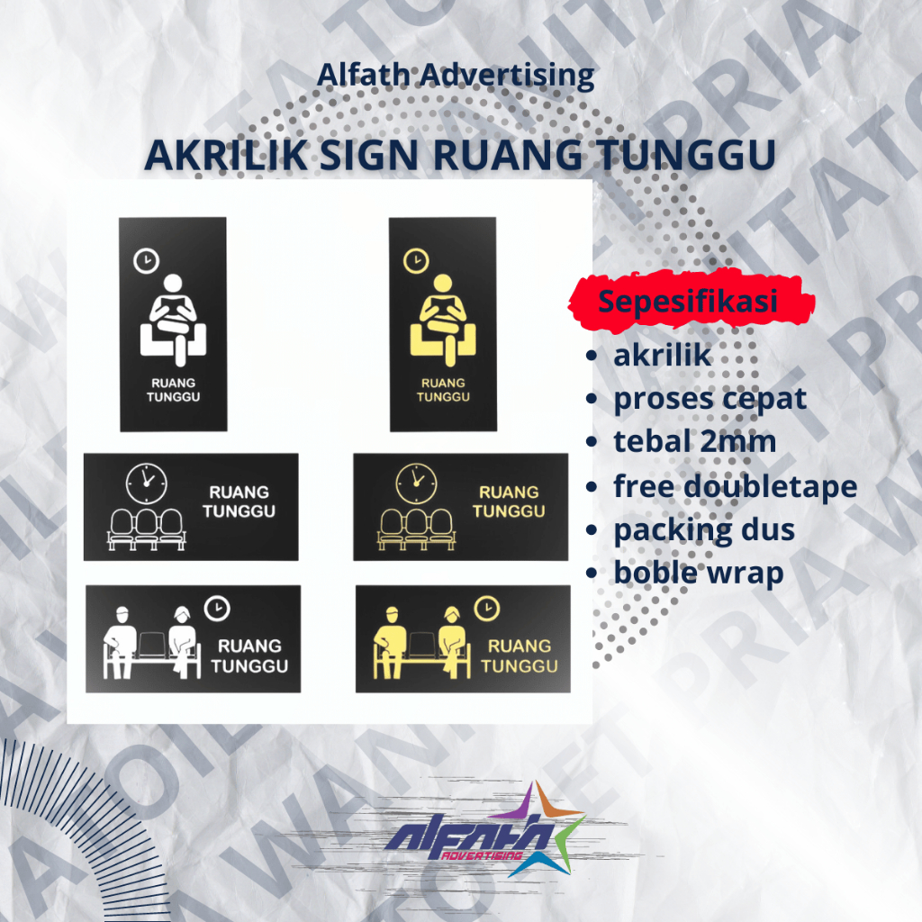 Jual Akrilik Signage Ruang Tunggu 3Tipe | Shopee Indonesia