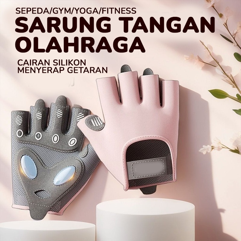 Jual BBAK Sarung Tangan Gym Olahraga Wanita Fitness Glove Half Finger Glove Sport Angkat Beban ...