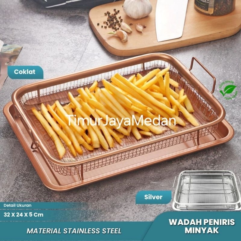 Jual Peniris Gorengan Saringan Minyak Jaring Segi FriedFood Strainer ...