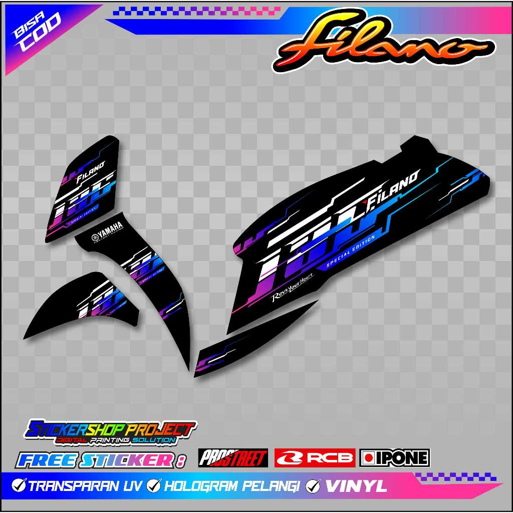 Jual STRIPING VARIASI YAMAHA FILANO VIETNAM STYLE/ STICKER LIST MOTOR ...