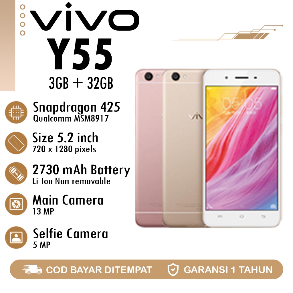 Jual HP VIVO Y55 3+32GB Hp Murah Smartphone Fullset Garansi 12 Bulan | Shopee Indonesia