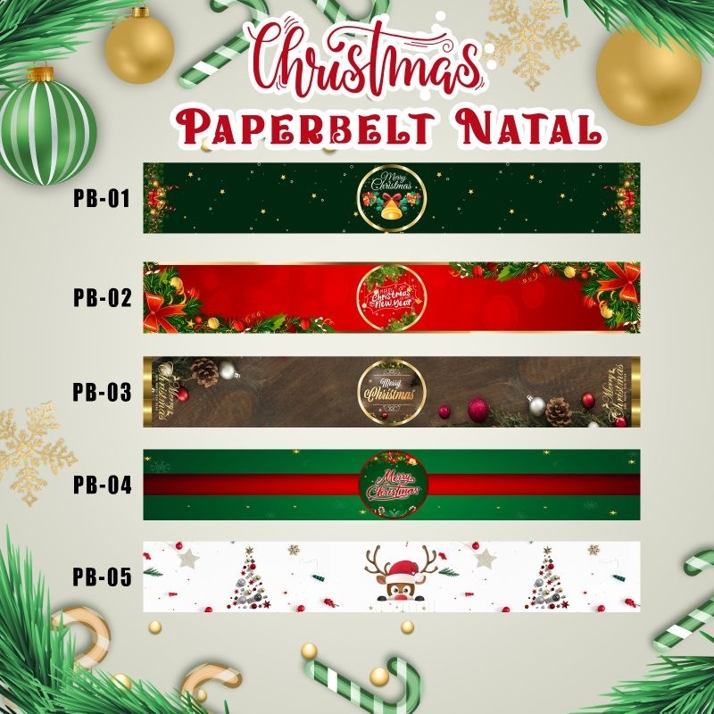 Jual Print Cetak Paper Belt Custom Selamat Natal Merry Christmas Paper ...