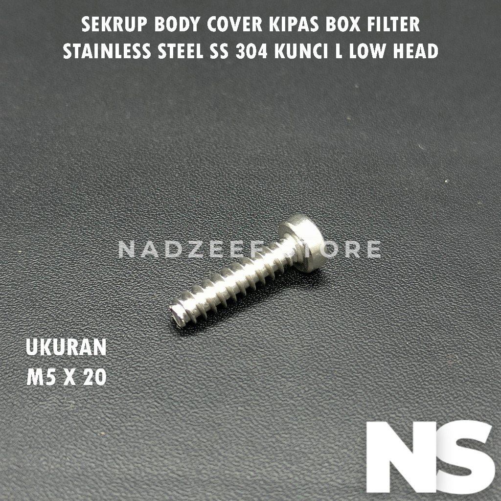 Jual Sekrup L Low head M5 x 20 M5x20 Stainless Stell 304 | Shopee Indonesia