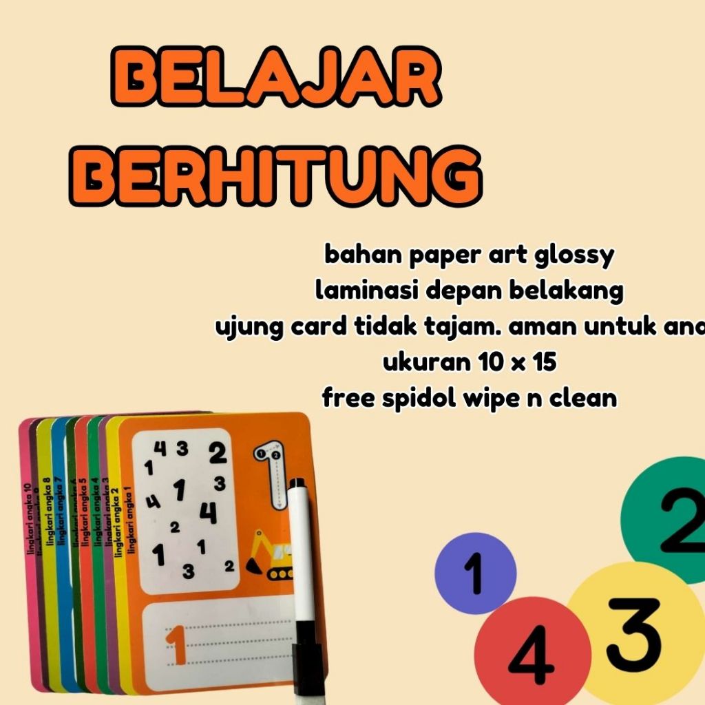 Jual Kartu Edukasi Anak Flash Card Angka 1 Sampai 10 Media Belajar Anak ...