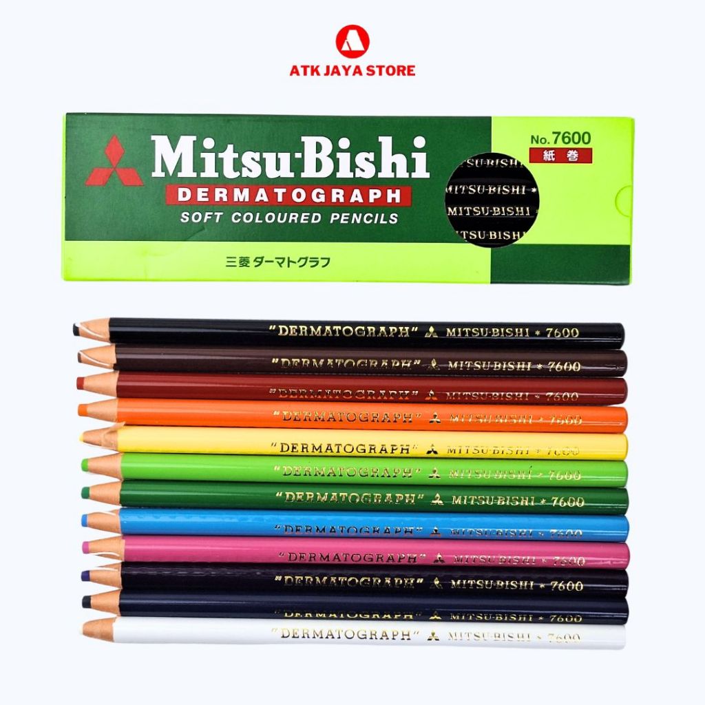 Jual Pensil kaca : dermatograph Mitsubishi 7600 ecer (ready 12 warna ...