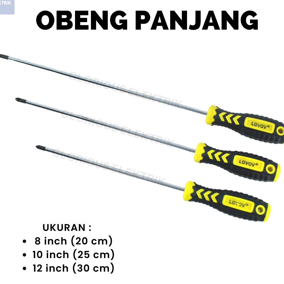 Jual Limited Edition Obeng Panjang Plus Magnet Gagang Karet 1 Inch ...