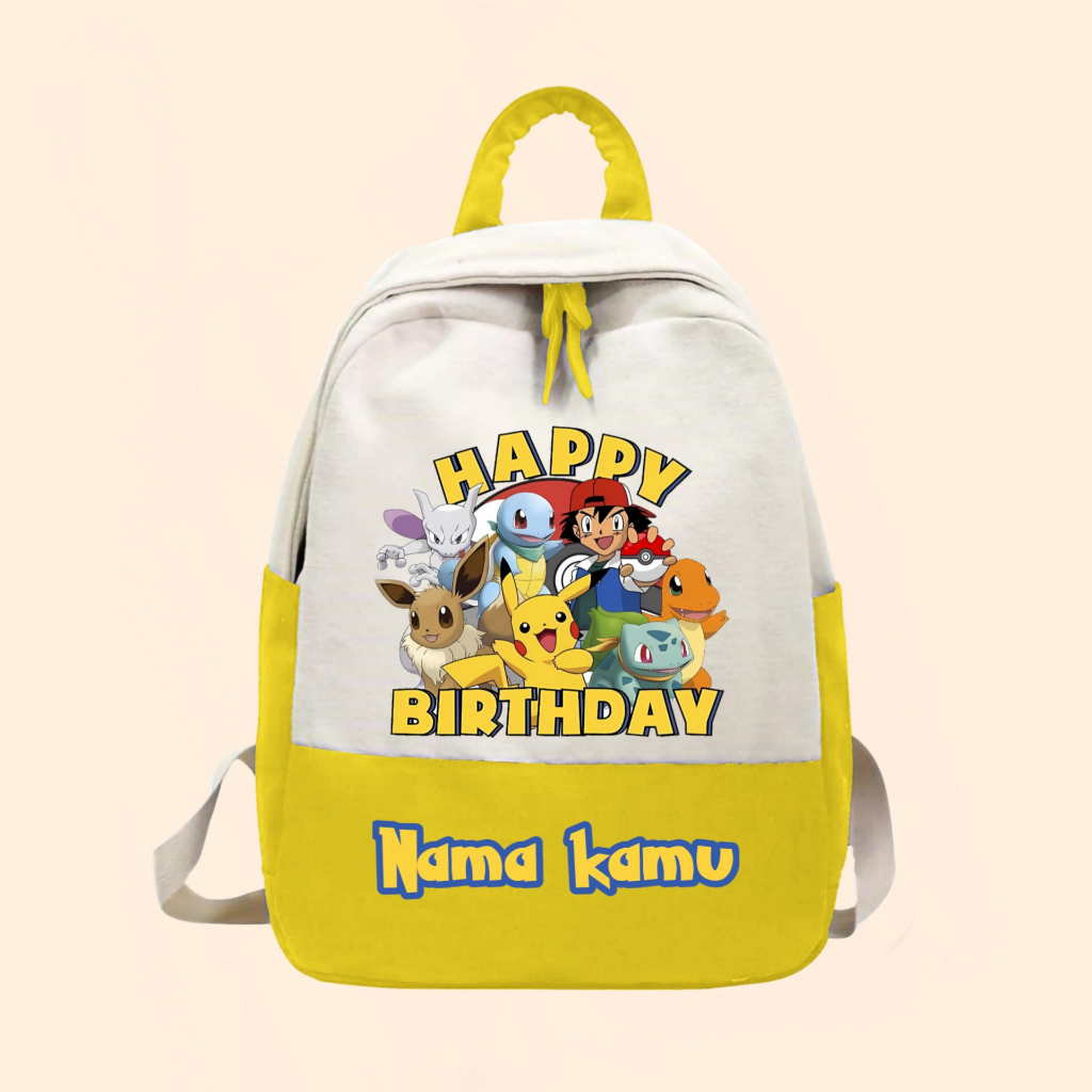 Jual Tas ransel ulang tahun anak pokemon happy birthday | Shopee Indonesia