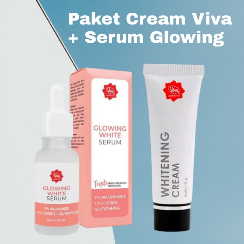 Jual Paket Viva Whitening Cream + Viva Serum Glowing BPOM | Shopee ...