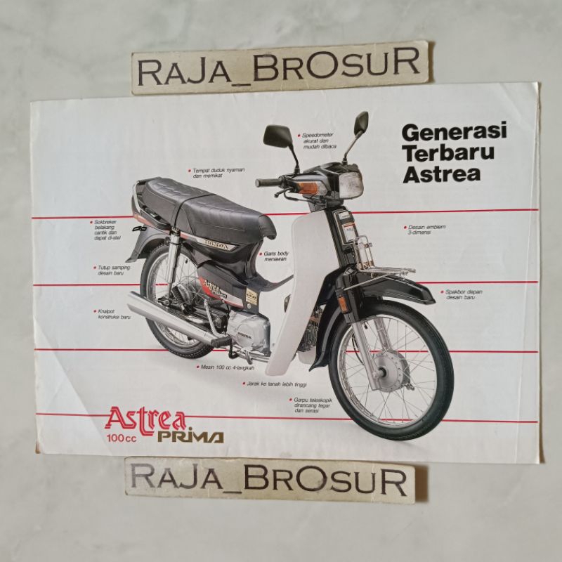 Jual Poster brosur katalog flyer jadul lawas Honda Astrea Prima 1989 ...