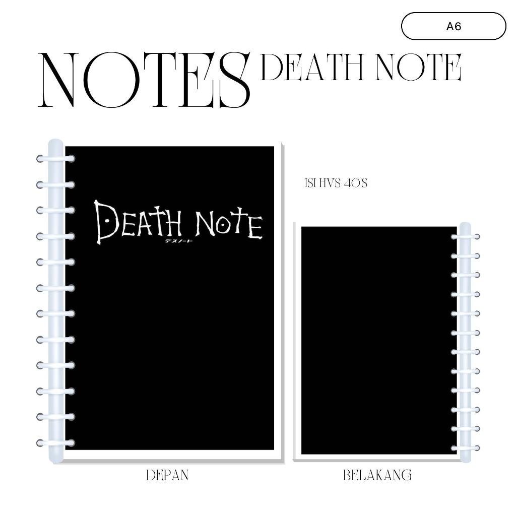 Jual A6 NOTES DEATH NOTE (ISI 40 HVS + COVER LAMINASI 2 SISI) WIBU BUKU ...