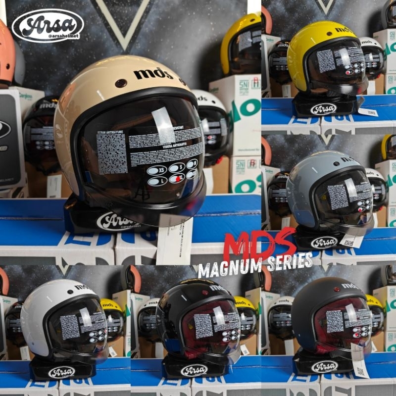 Jual HELM HALF FACE MDS MAGNUM | HELM DEWASA SNI | Shopee Indonesia