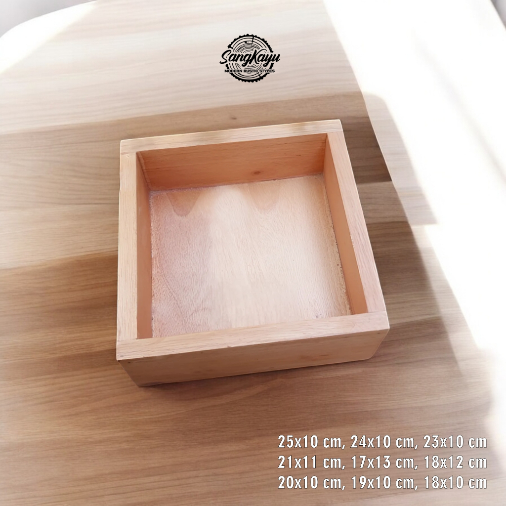 Jual SangKayu Wooden Storage Box 15x15x5 cm Full Kayu Kotak Penyimpanan ...