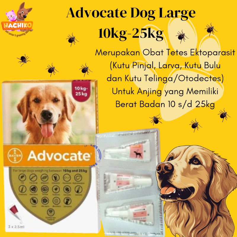 Jual Advocate Dog Large (L)[10-25kg]/Obat Kutu Anjing/Harga per 1 pcs ...