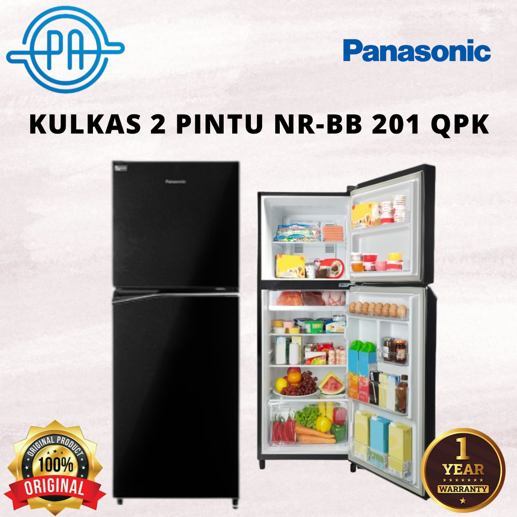Jual KULKAS 2 PINTU PANASONIC NR-BB 201 Q-PK / NR BB 201 QPK / LEMARI ...