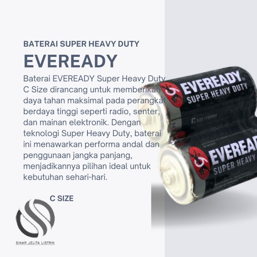 Jual Baterai EVEREADY Ukuran Sedang Super Heavy Duty Size C ORIGINAL ...
