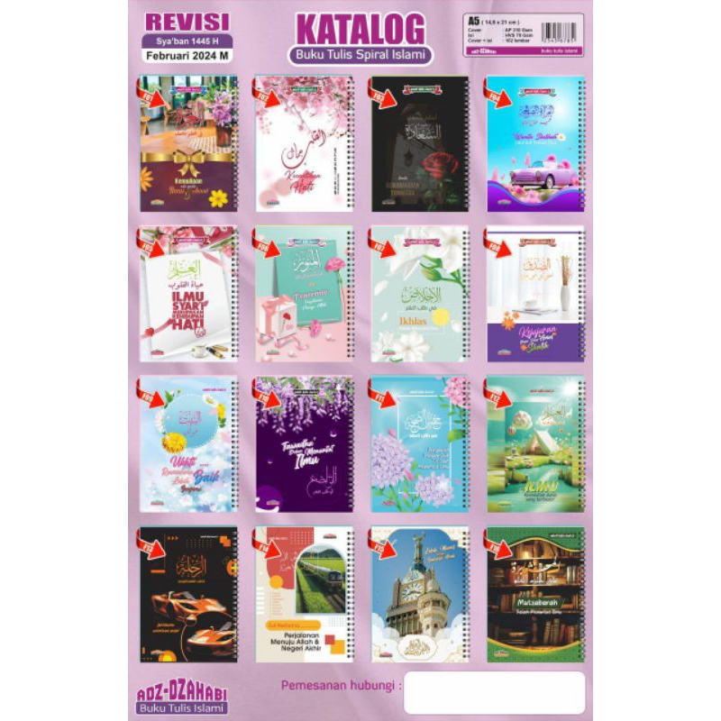 Jual BUKU TULIS SPIRAL ISLAMI ADZ DZAHABI isi 100 lembar | Notebook ...