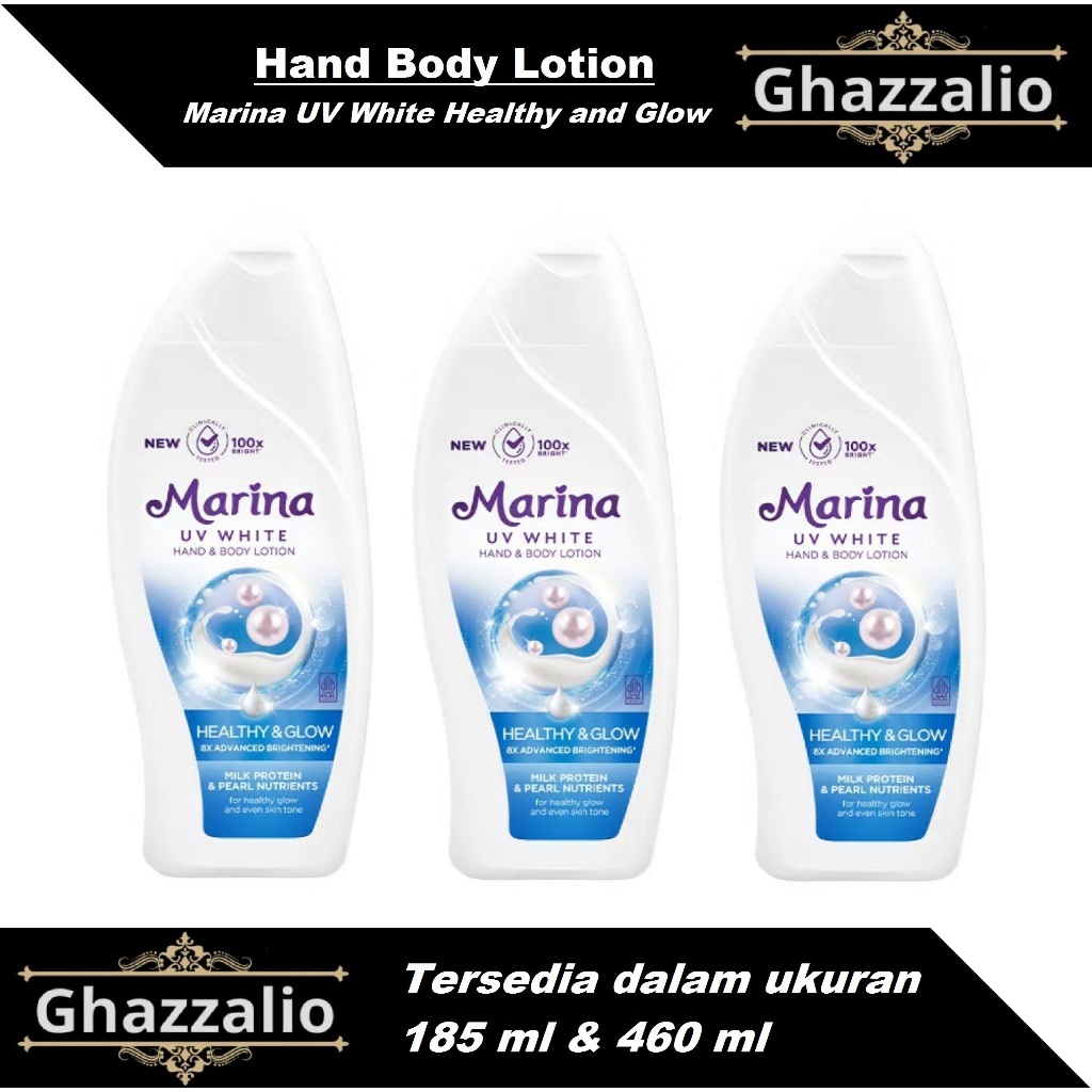 Jual Marina UV White Hand & Body Lotion Healthy & Glow - 185 ml & 460 ...