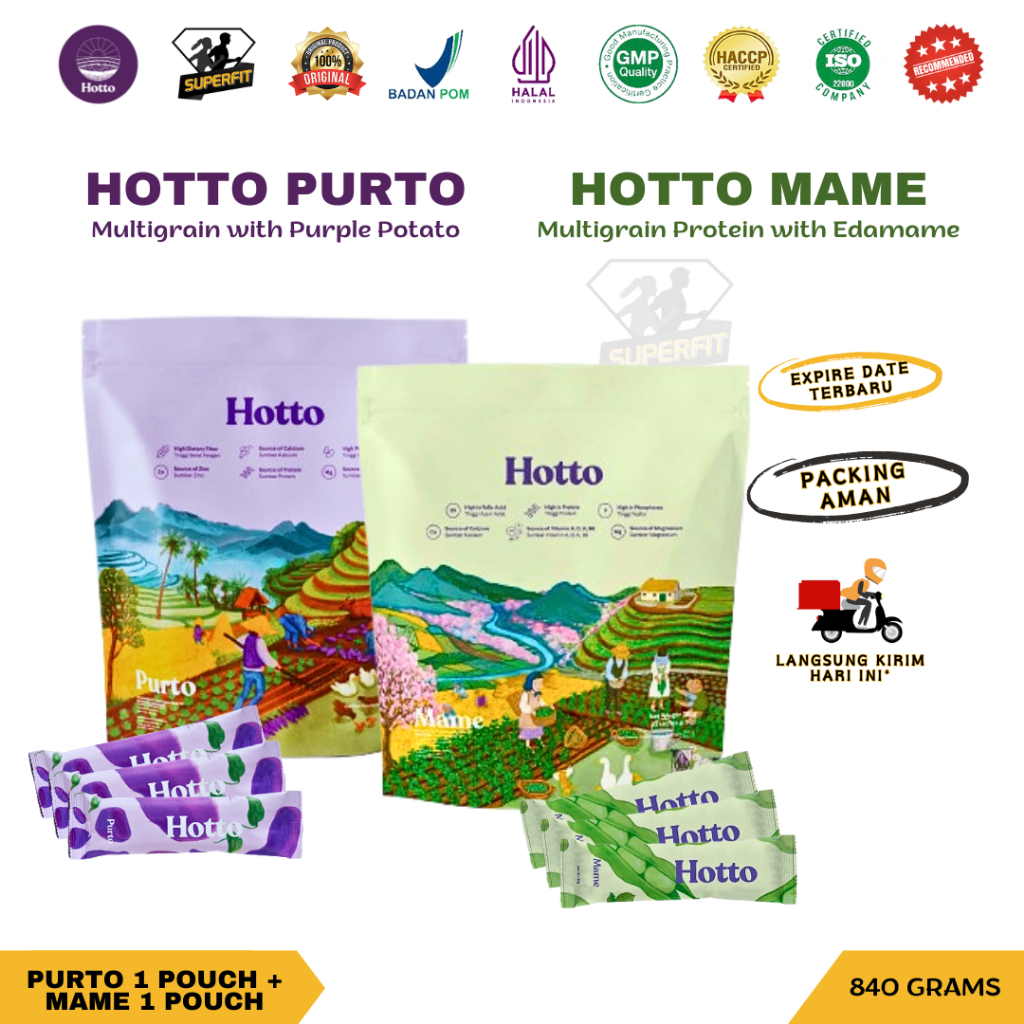 Jual HOTTO PURTO / MAME / COCOA Paket 2 Pouch Multigrain Purple Potato ...