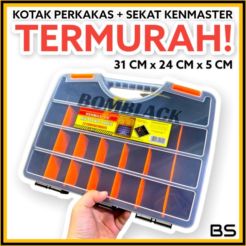 Jual KENMASTER Mini Toolbox Sekat 23 Plastik Tempat Komponen Kotak r ...