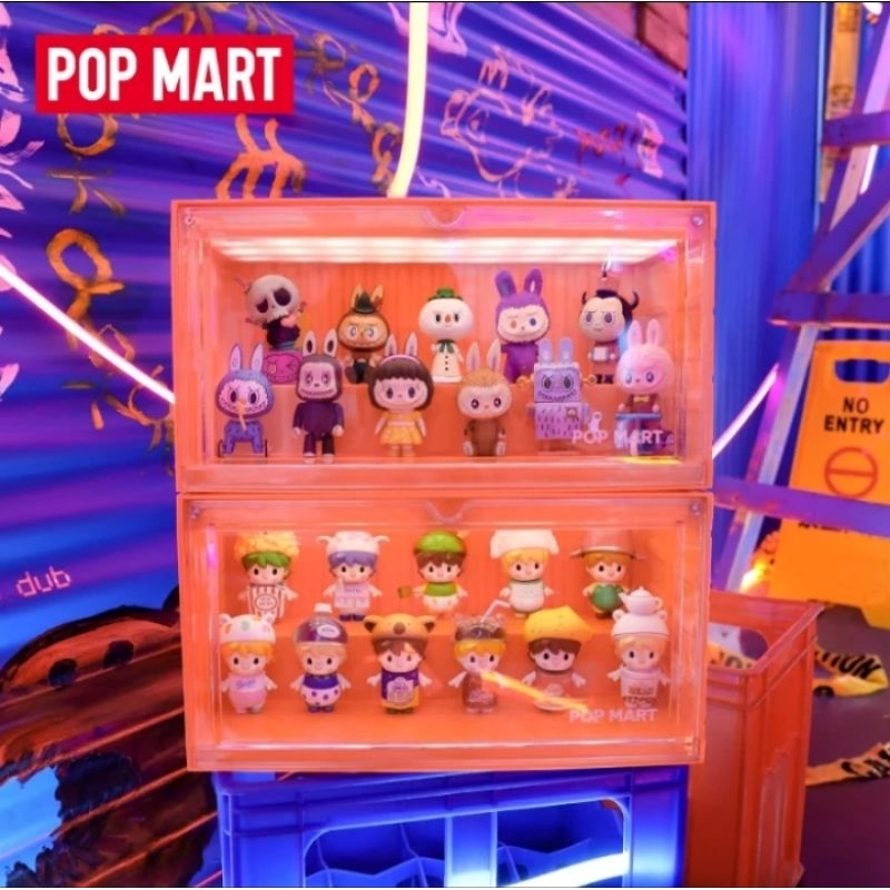 Jual Popmart bubble Mart Colorful container figure Luminous Display Box ...