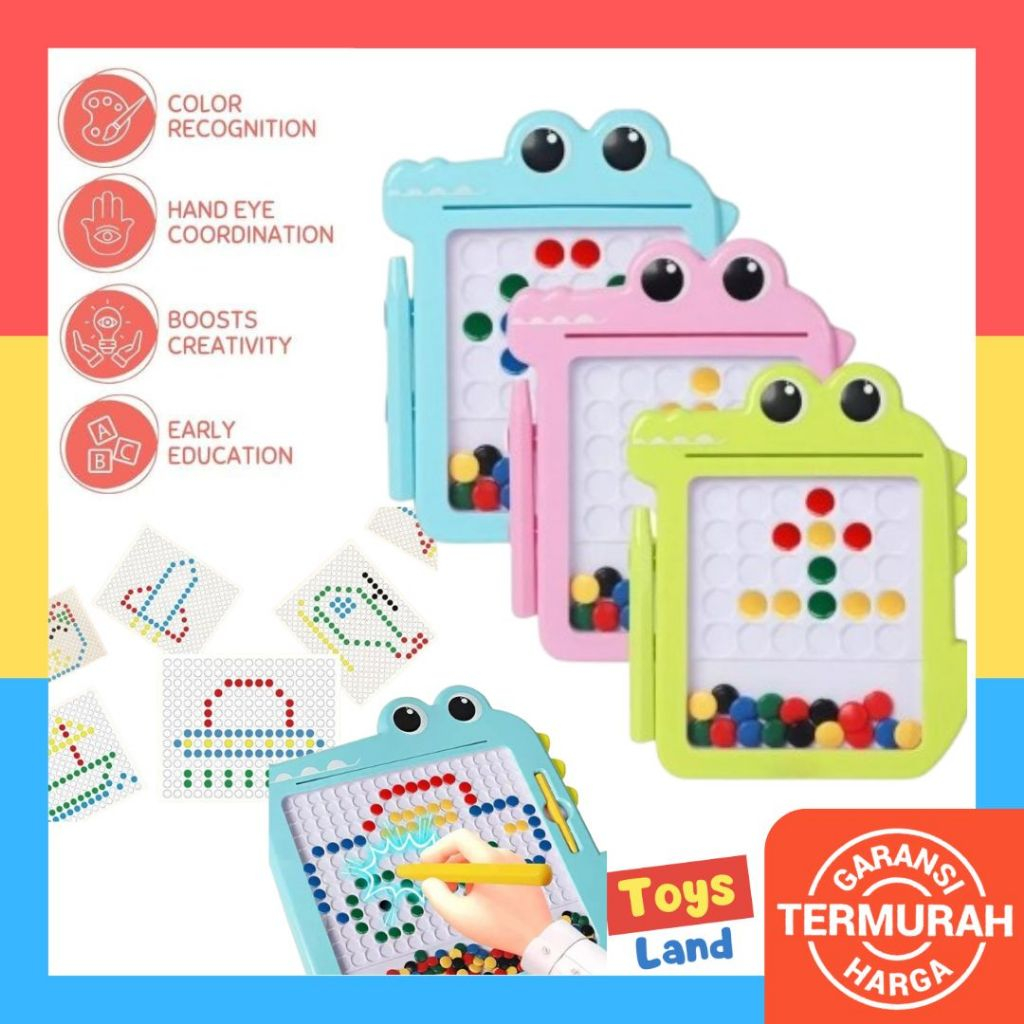 Jual Papan Focus Dot Magnet Crocodile Magnetic Drawing Board Mainan ...