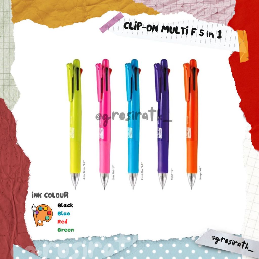 Jual Zebra Clip-On Multi F / Pulpen Multifuntion 5 in 1 | Shopee Indonesia