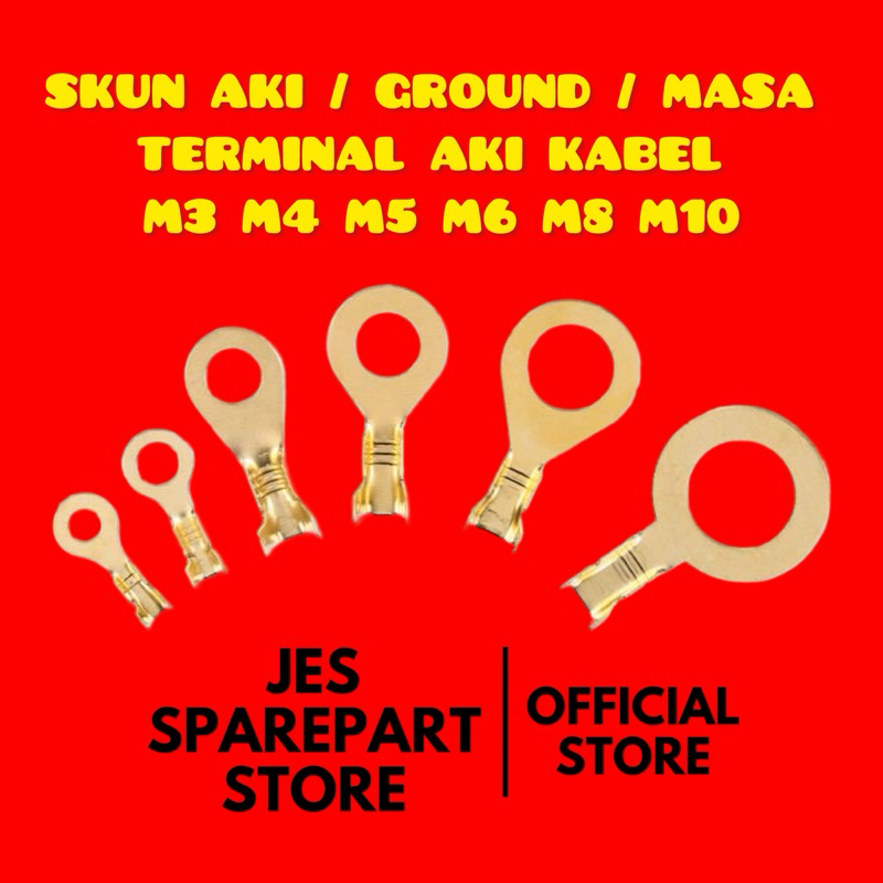 Jual SKUN AKI / GROUND / MASA TERMINAL AKI KABEL M3 M4 M5 M6 M8 M10 ...