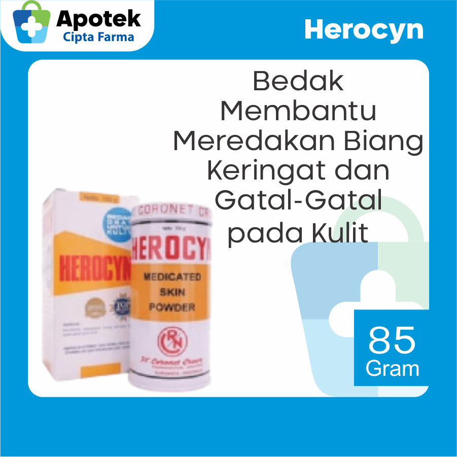 Jual Herocyn Herosin Salicylic Acid Camphor Menthol Bedak Gatal Gatal ...