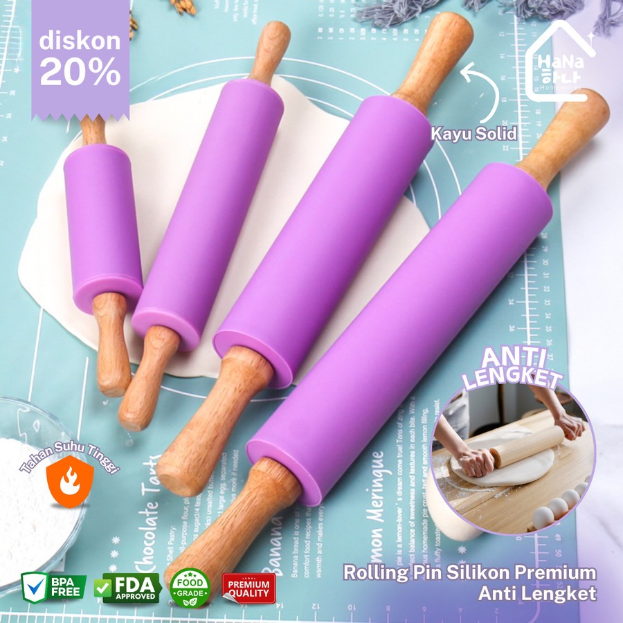 Jual Rolling Pin Silikon Anti Lengket - Penggiling Adonan untuk Baking ...