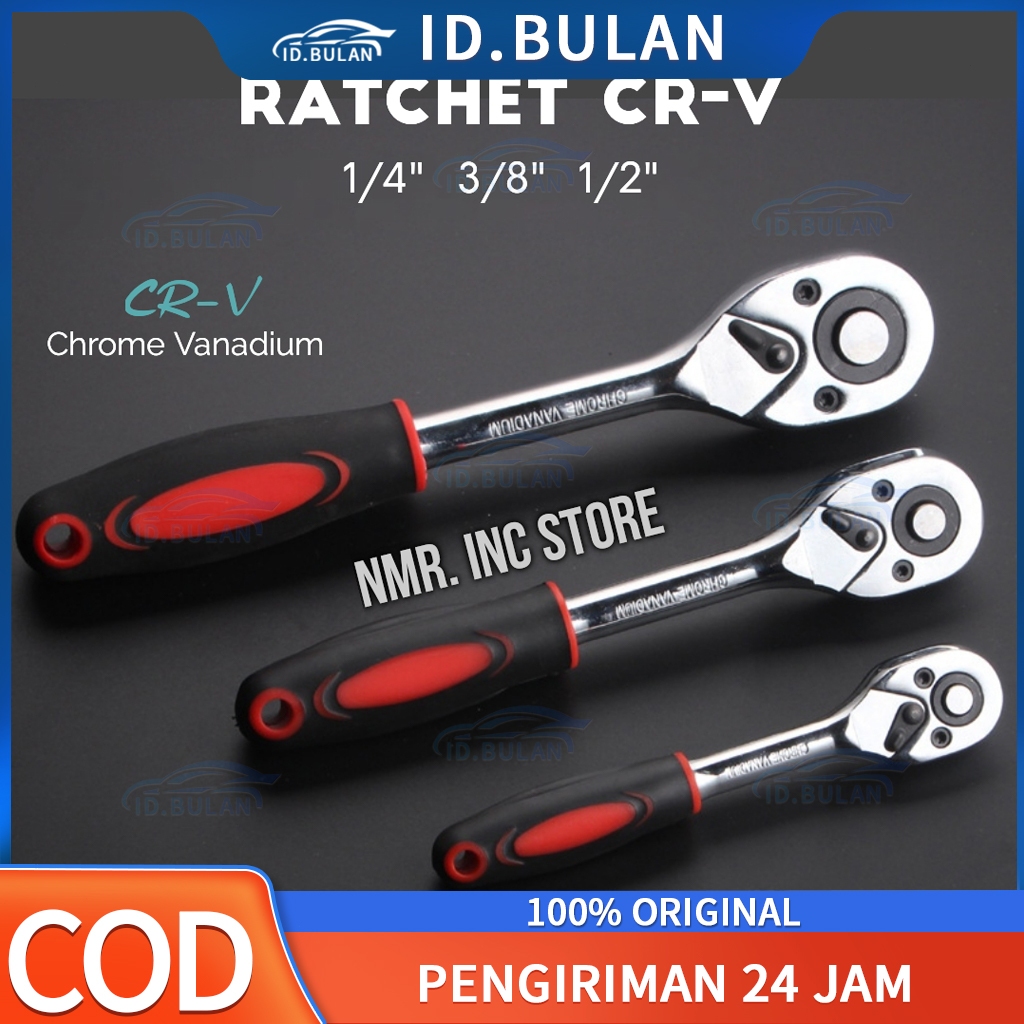 Jual Kunci Ratchet Ratchet Wrench 24 Gerigi 1/2 inch Chrome / Socket ...