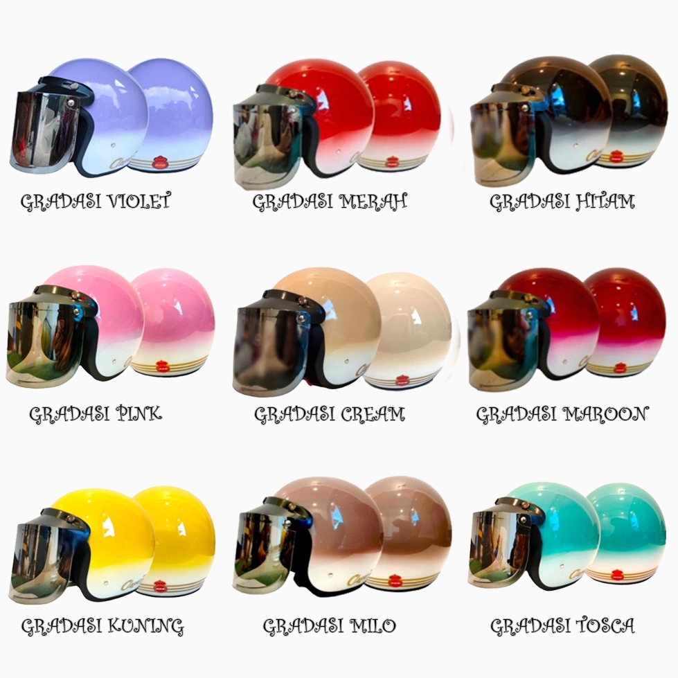 Jual HELM BOGO CLASIK GRADASI FREE PEKING BOX | Shopee Indonesia