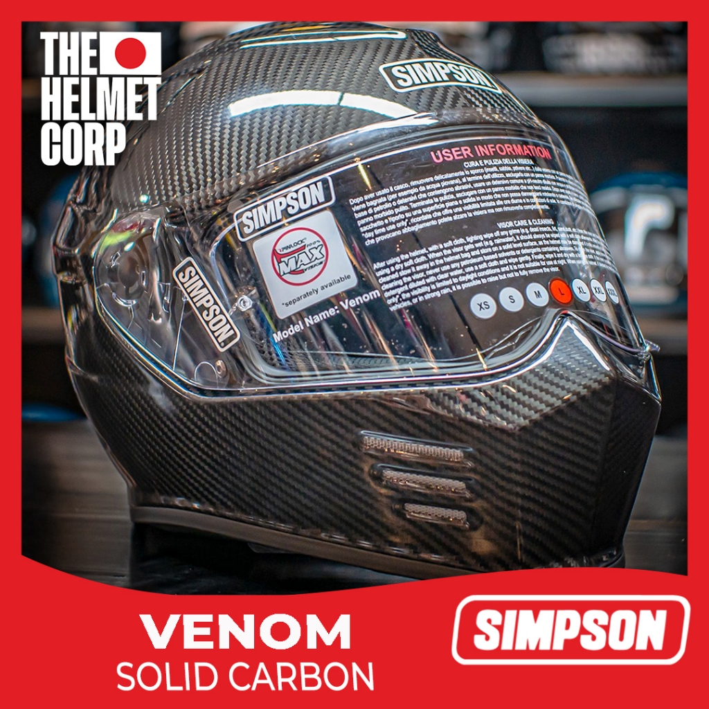 Jual SIMPSON VENOM CARBON SOLID FULL FACE ORIGINAL HELMET | Shopee ...