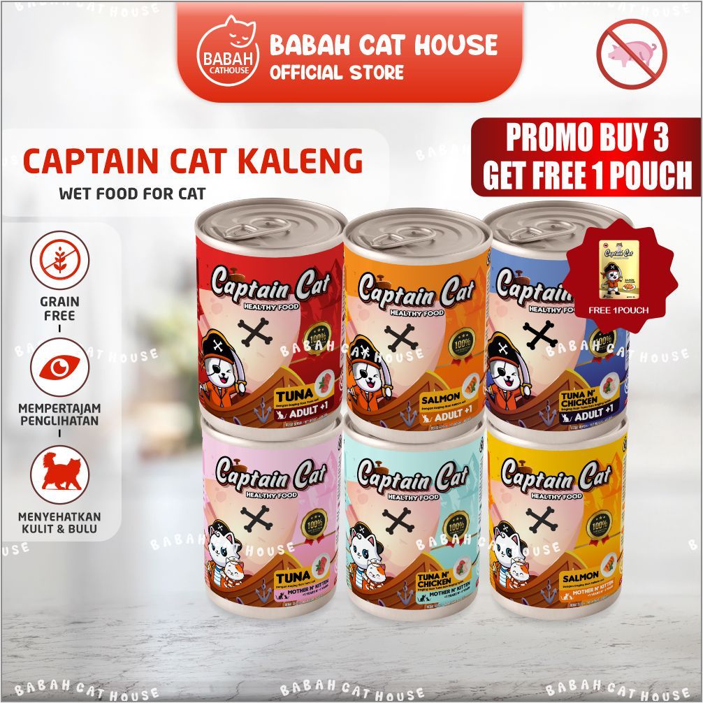 Jual CAPTAIN CAT KALENG 400gr Cat Wet Food Makanan Kucing Basah Life ...