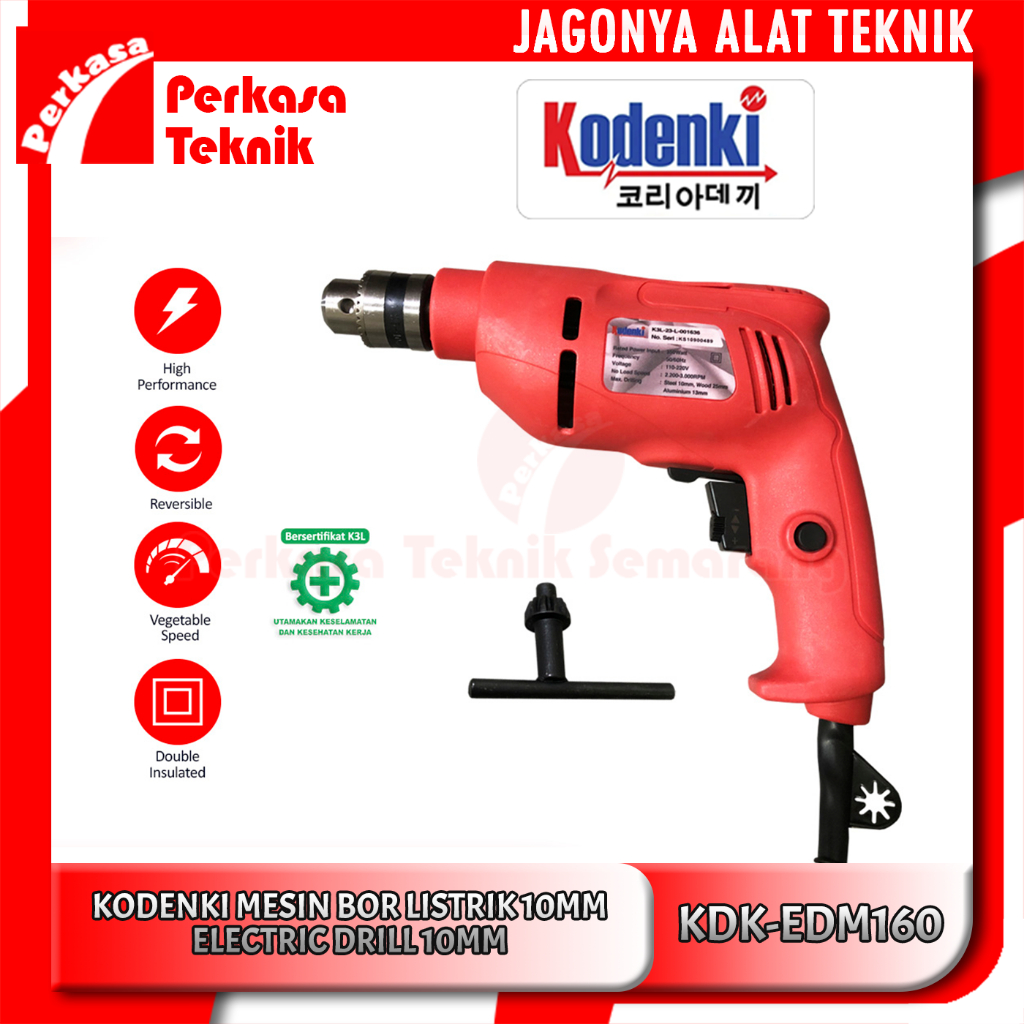 Jual KODENKI EDM160 Mesin Bor Tangan Listrik 10mm Besi Kayu Electric Drill | Shopee Indonesia