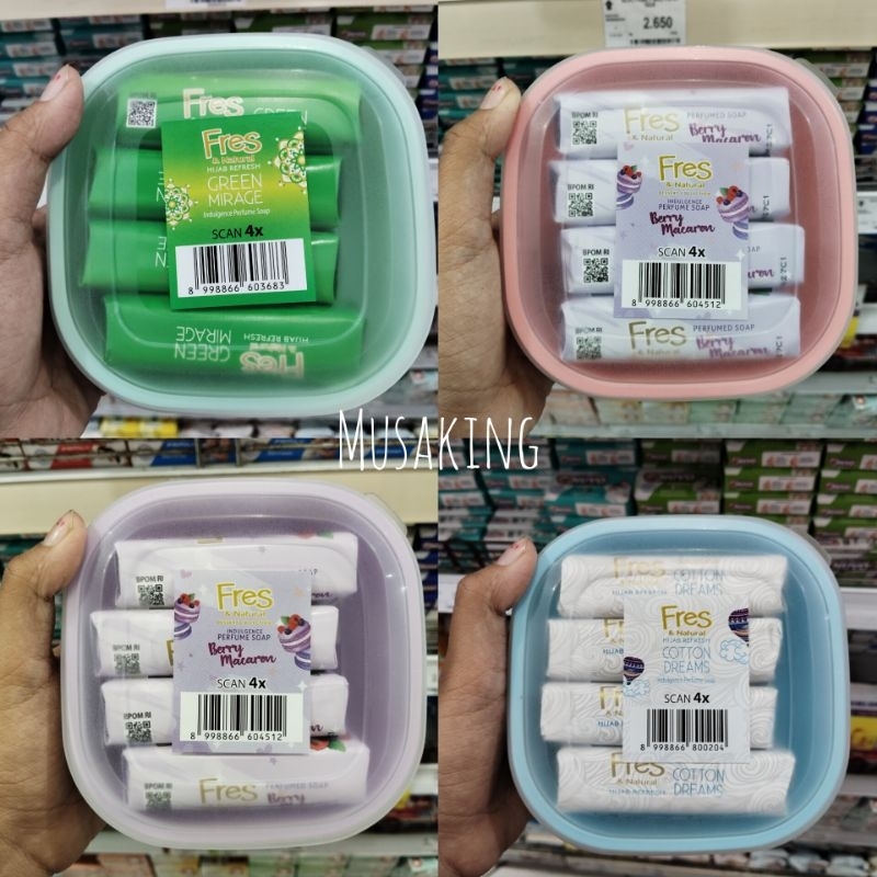 Jual Sabun Batang Fresh Isi 4 Free Box Cantik | Shopee Indonesia